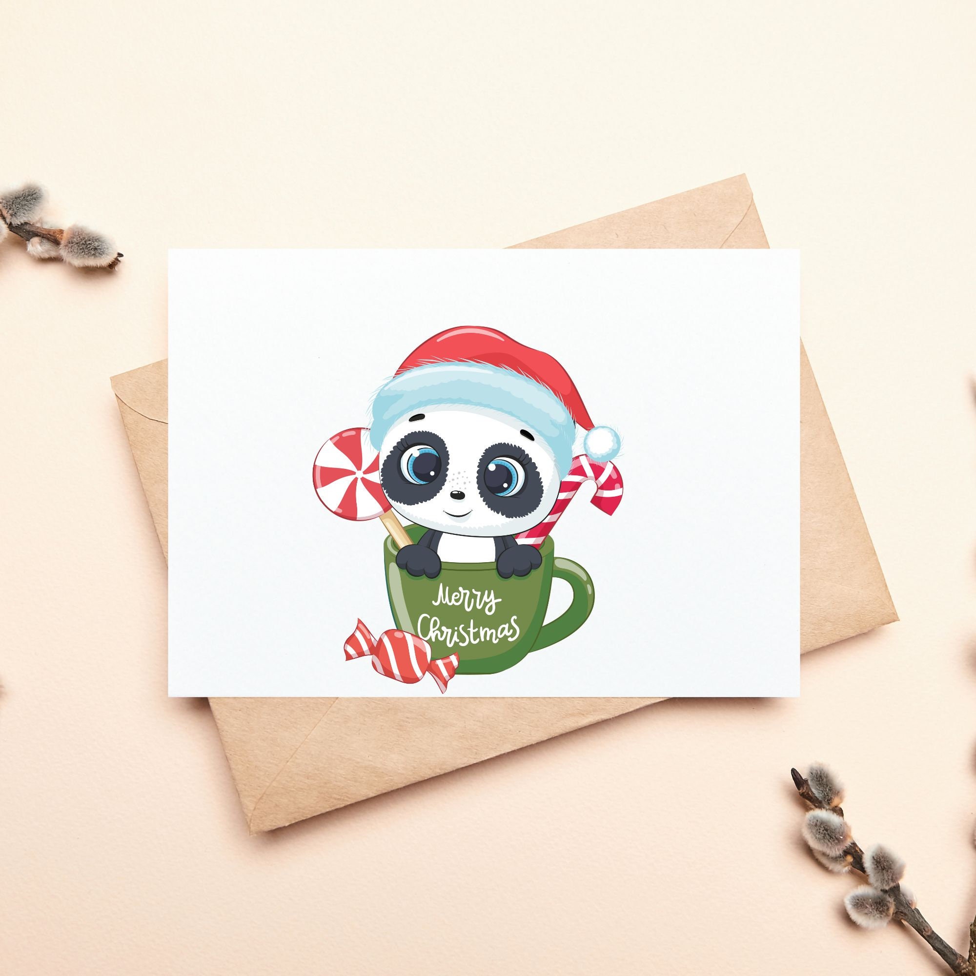 Christmas Panda Clipart Panda Bear Clipart Holiday Panda Clipart ...