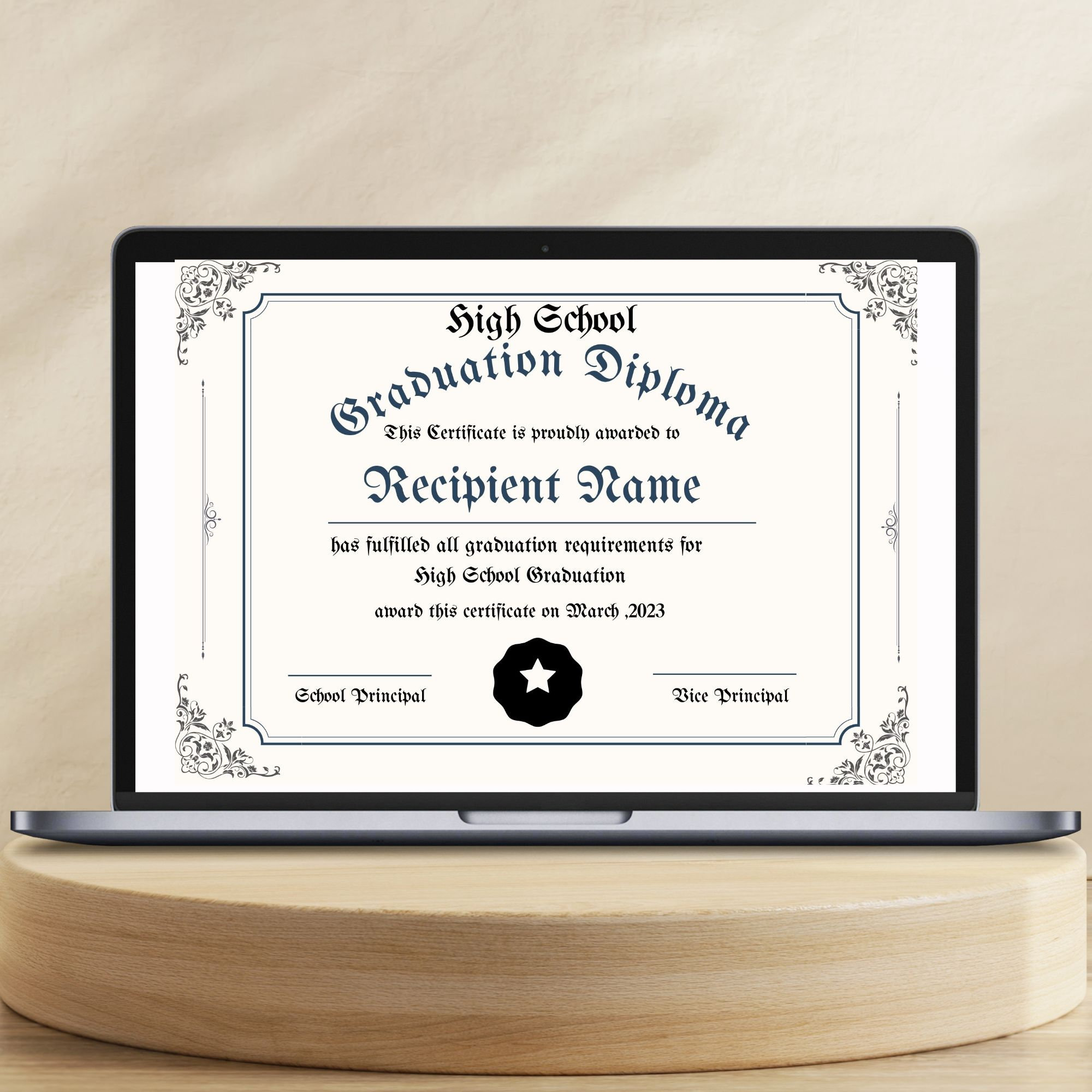 Printable Homeschool Diploma, Personalized Gift Graduation Diploma ...