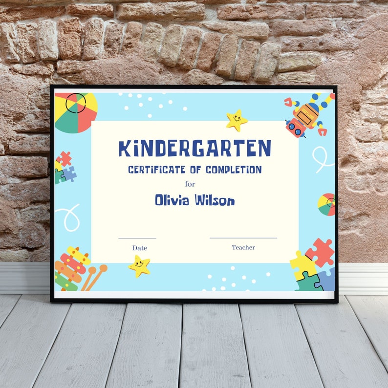 Editable Kindergarten Diploma Kindergarten Graduation - Etsy