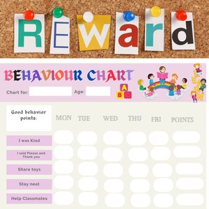 Colorful Behavior Chart for Kids| Behavior Chart for Kids | Behavior ...