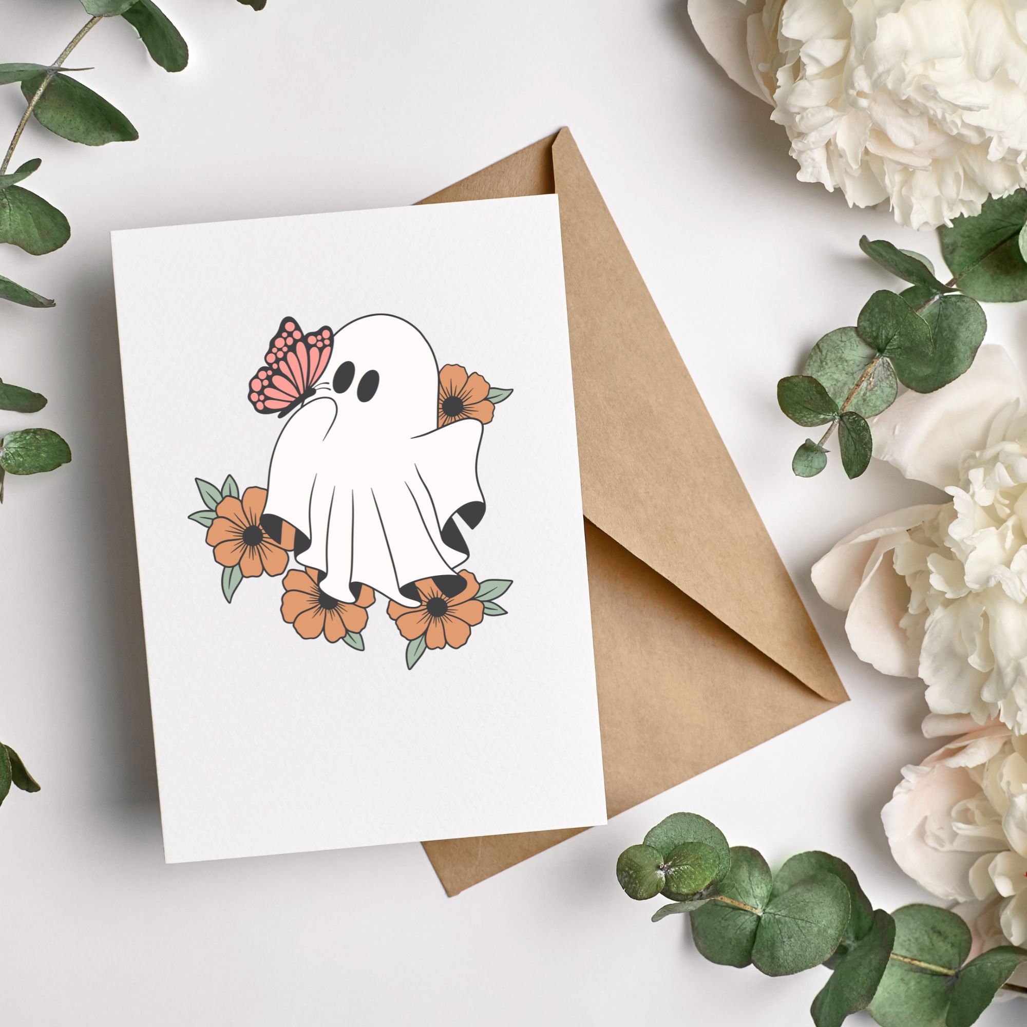 SPOOKY DAISY GHOST Svg Cute Halloween Ghost Svg Halloween Svg Design ...
