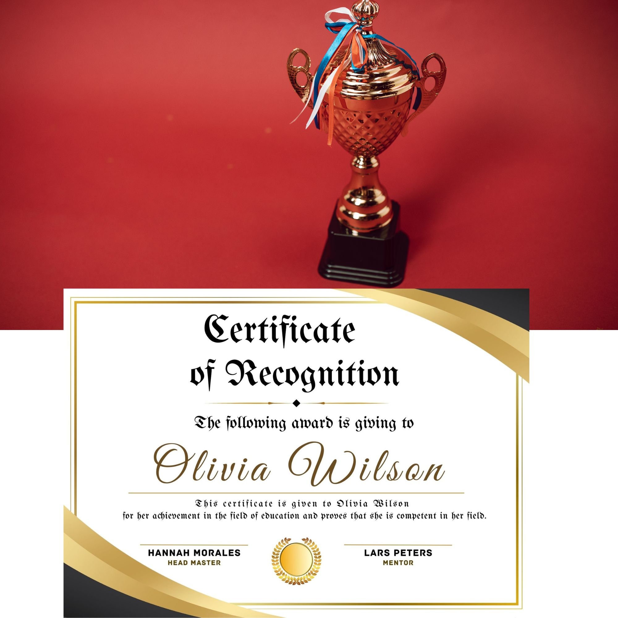 Recognition Certificate Template Editable Certificate of Recognition ...