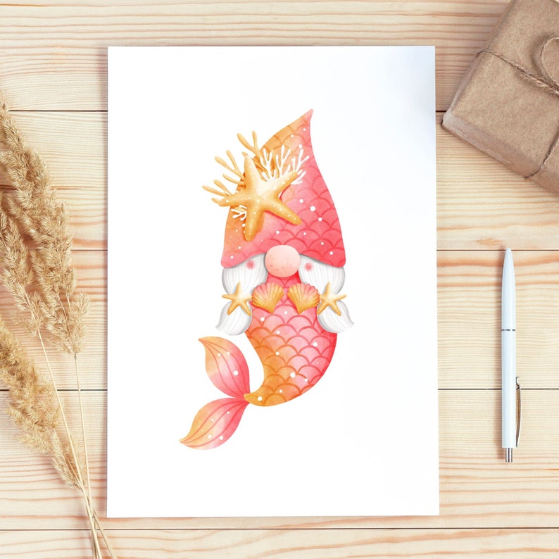 Gnome Mermaid Clipart\ Mermaid Clipart\ Gnome Clipart\ Mermaid Gnome ...