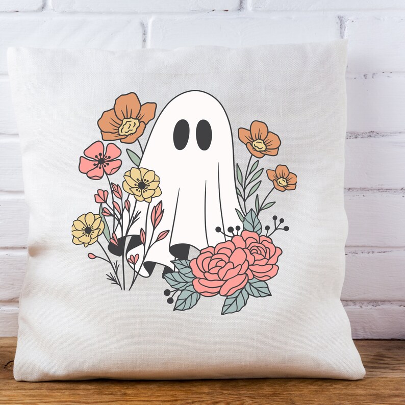 Floral Ghost Svg, Floral Ghost Png, Halloween Ghost Png, Flower Ghost ...