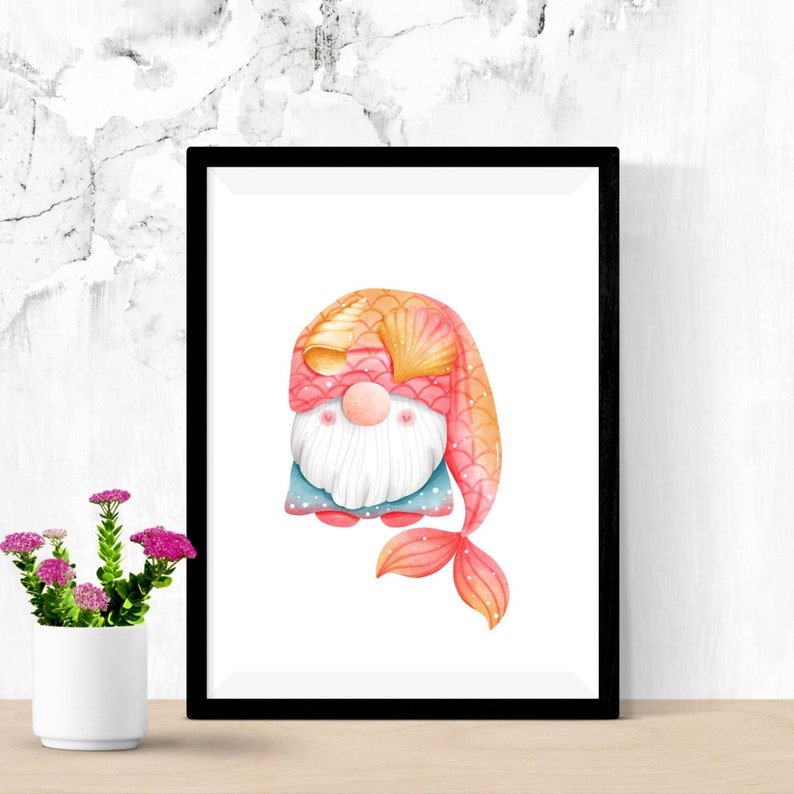 Gnome Mermaid Clipart\ Mermaid Clipart\ Gnome Clipart\ Mermaid Gnome ...