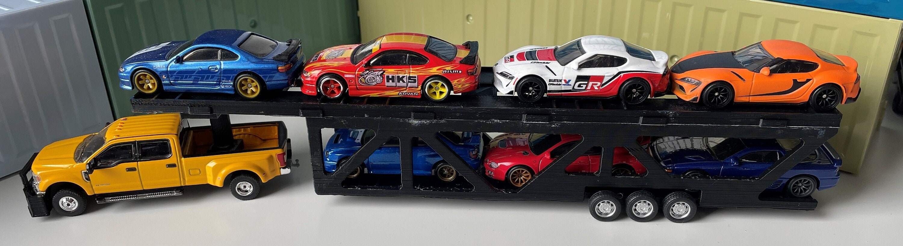 3D Printed 1/64 Gooseneck Trailer for Greenlight, Hot Wheels Fits up to ...