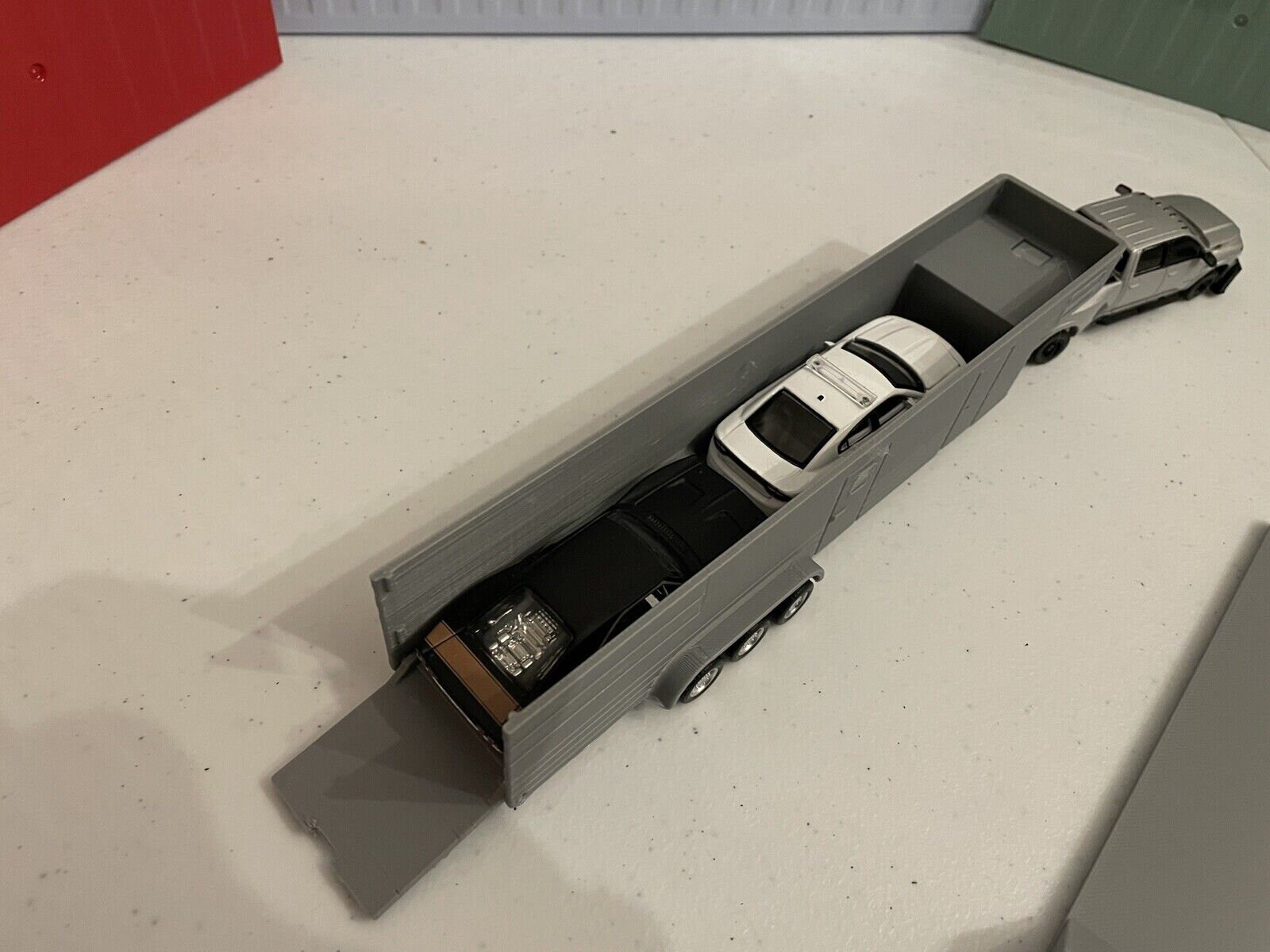 3D Print 1/64 Horse Hay Roof Rack Gooseneck Enclosed 36FT Car Trailer ...