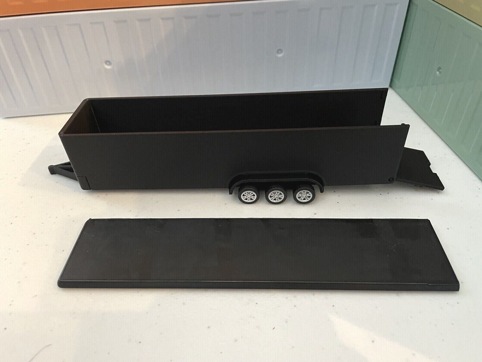 3D Printed 1/64 Hitch + Tow Enclosed 36FT Race Car Trailer for ...