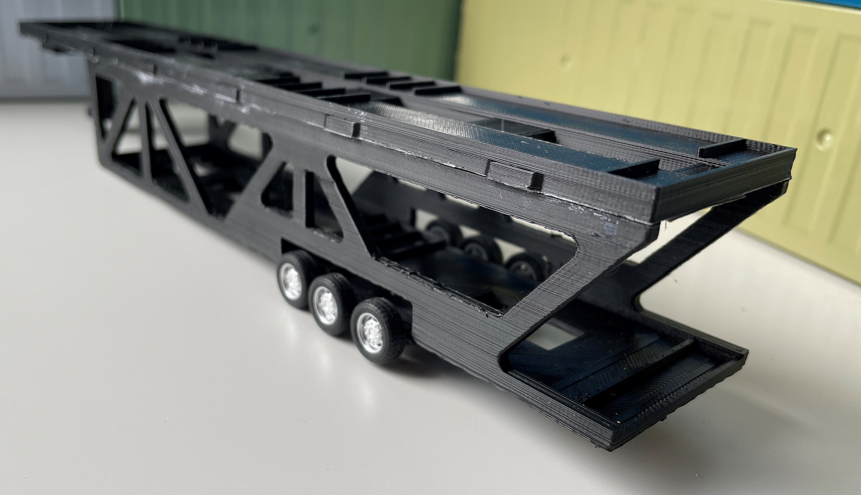 3D Printed 1/64 Gooseneck Trailer for Greenlight, Hot Wheels Fits up to ...