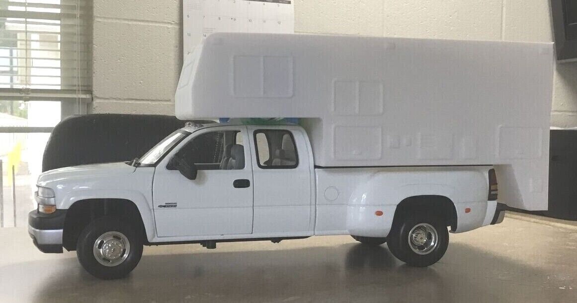 3D Print Bed Trailer Camper Shell for 1/18 Anson Chevrolet Silverado ...