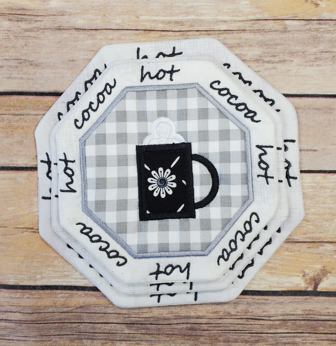 Cocoa Mug Rug Machine Embroidery Design - Etsy