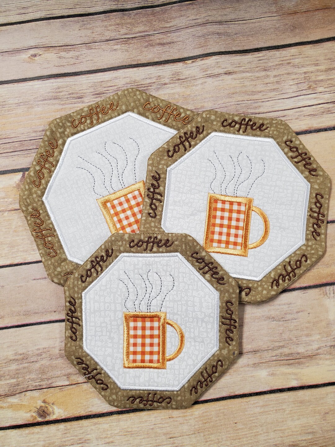 Coffee Mug Rug Machine Embroidery Design - Etsy