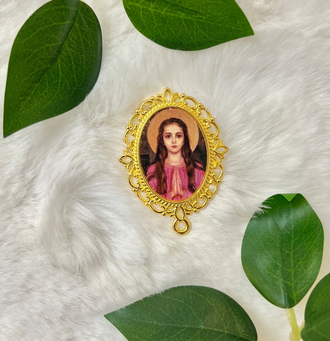 One 1 Saint Philomena Rosary Center Rosary Supply Rosary Centerpiece ...