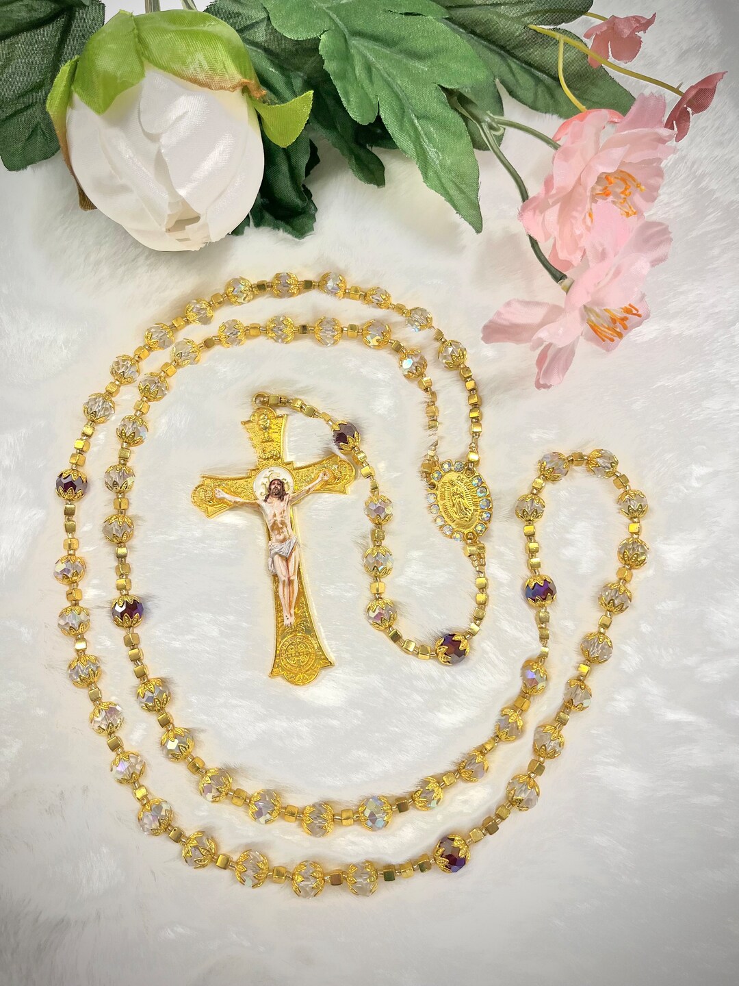 Custom Rosary Personalized Handmade Luxury Bridal Rosary for Wedding ...