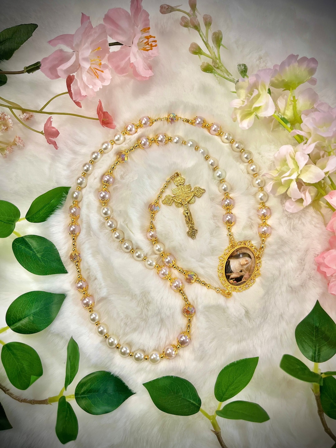 Custom Rosary St. Rita of Cascia Rosary Personalized Handmade Rosary ...