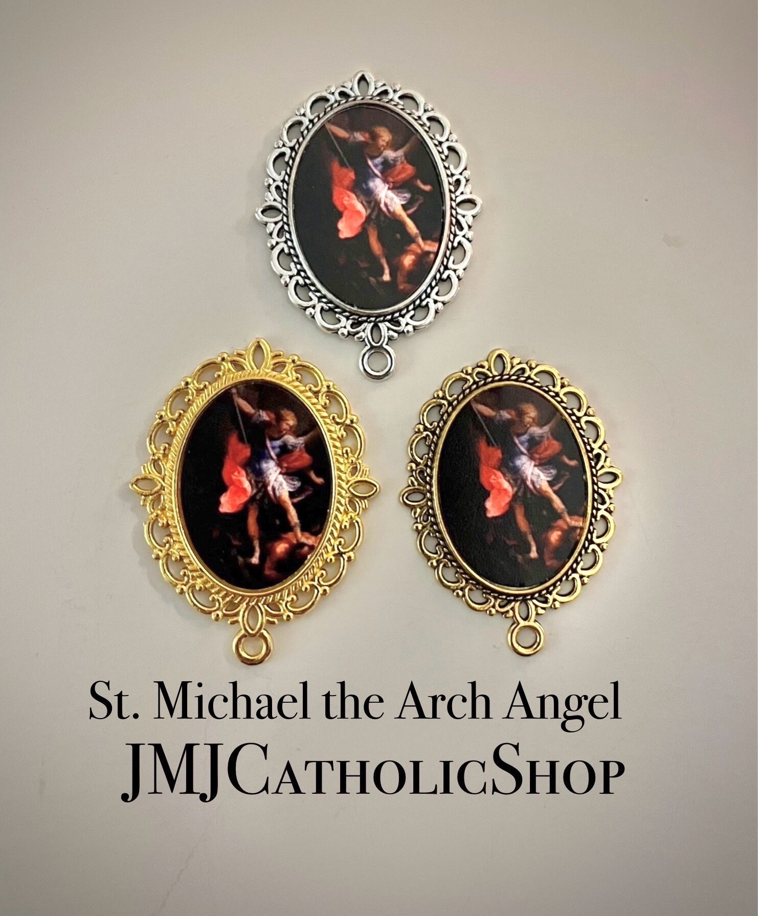 One 1 Saint Michael Arch Angel Rosary Center Rosary Supply Rosary ...