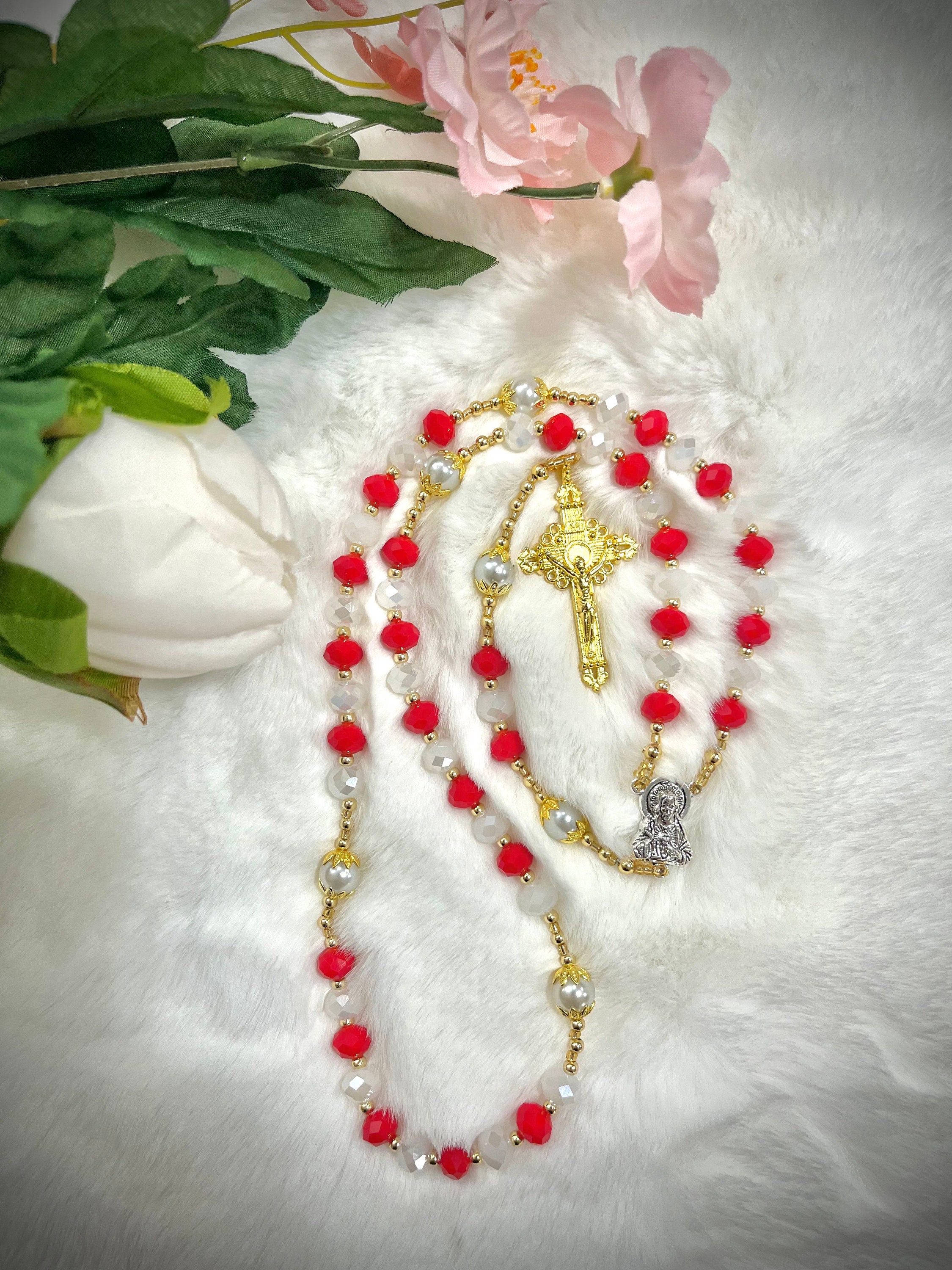 Sacred Heart of Jesus Custom Rosary Necklace Personalize Handmade ...