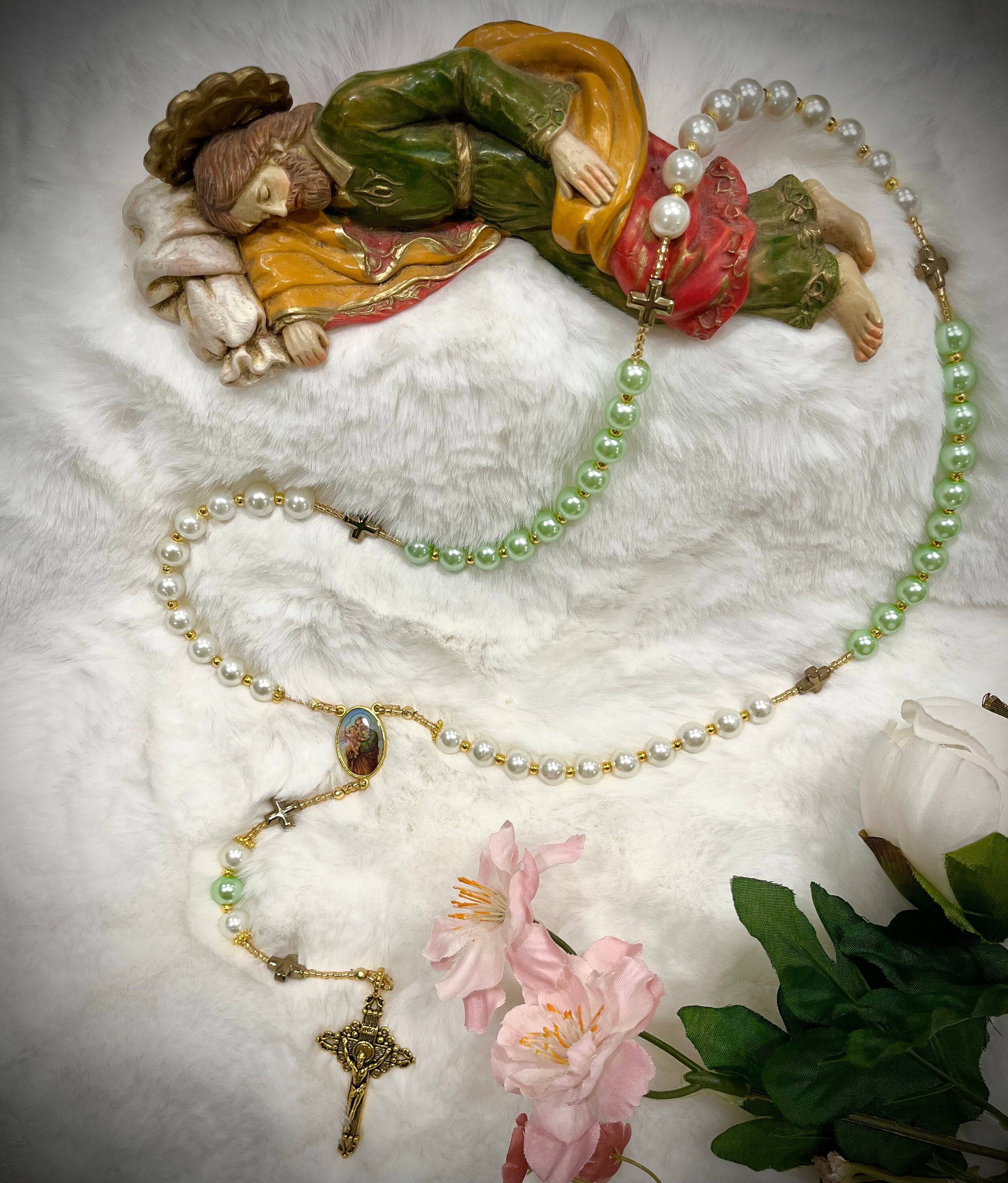 Saint Joseph Custom Rosary Personalized Handmade Luxury Rosary for ...