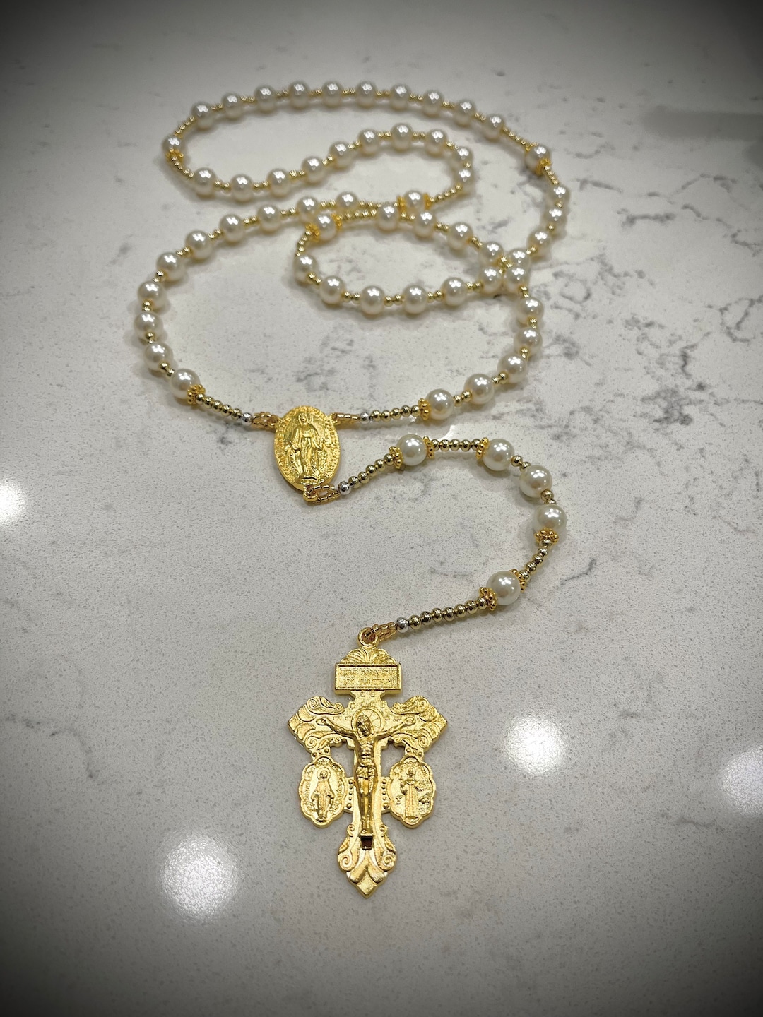 Custom Rosary Personalized Handmade Rosary for Wedding Communion ...