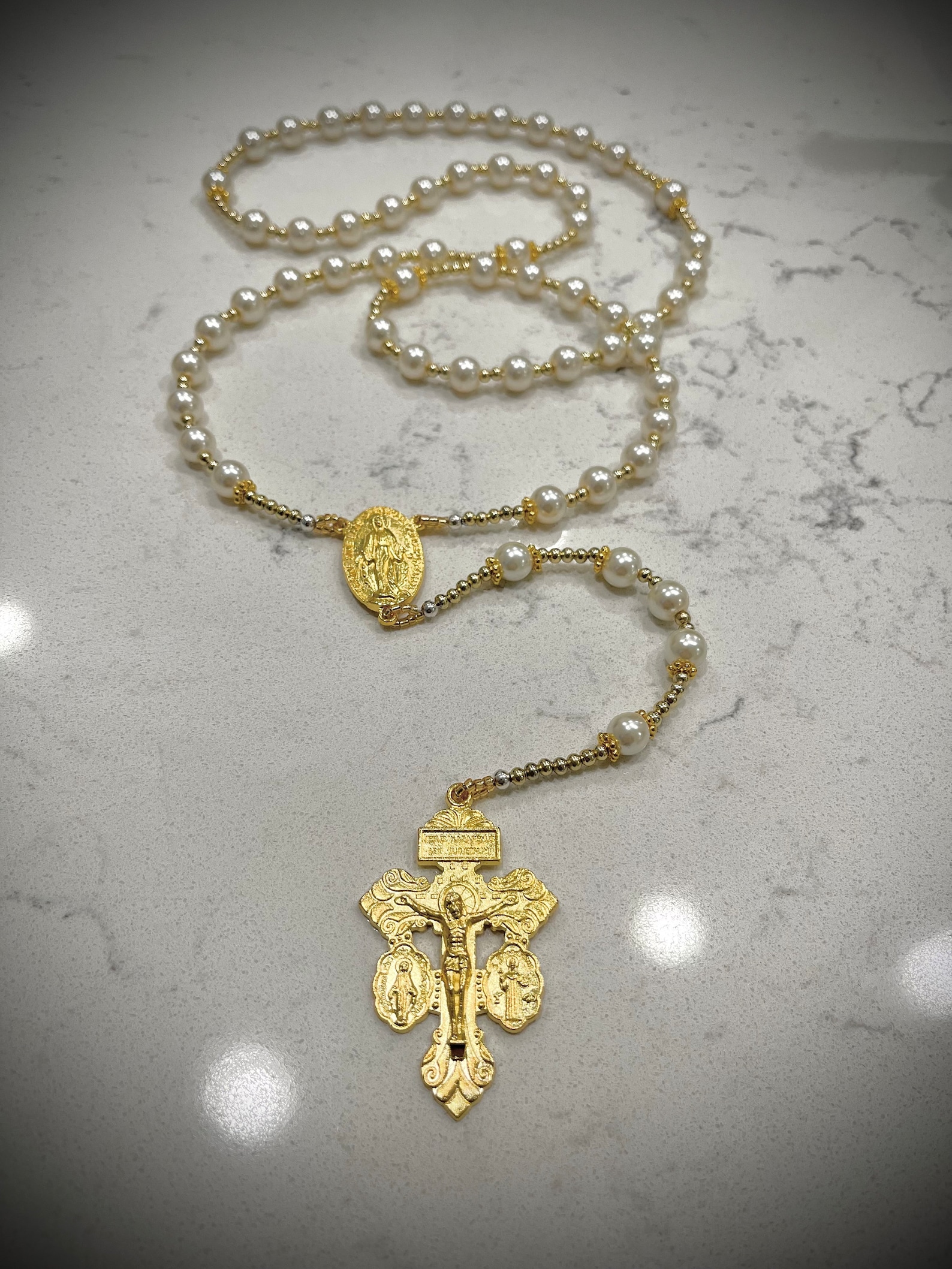 Custom Rosary Personalized Handmade Rosary for Wedding Communion ...