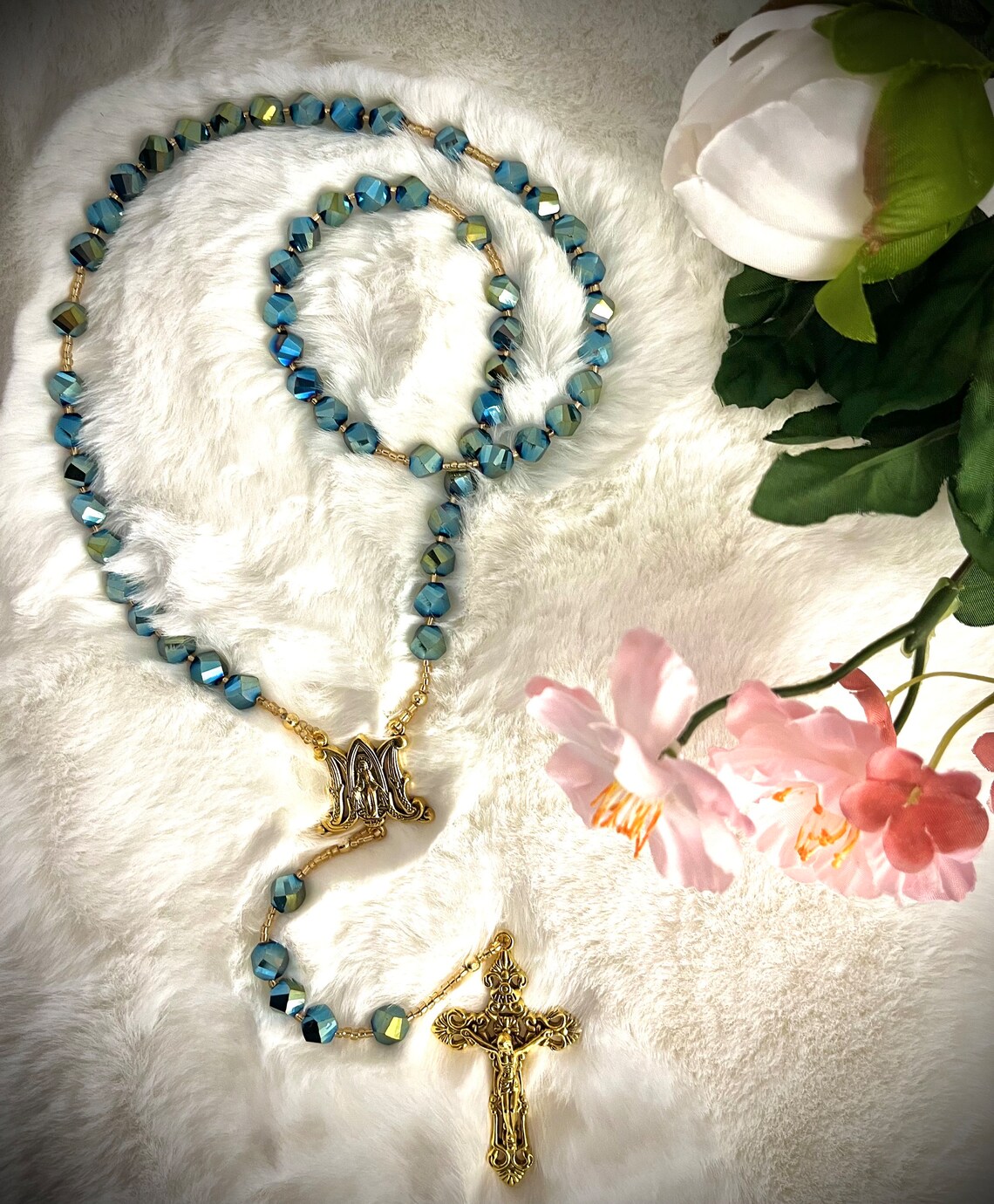 Custom Rosary Personalized Handmade Rosary for Wedding Communion ...