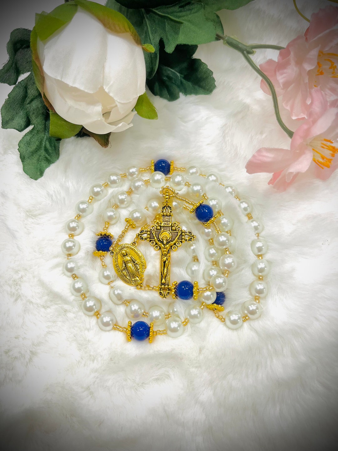 Custom Rosary Personalized Handmade Rosary for Wedding Communion ...