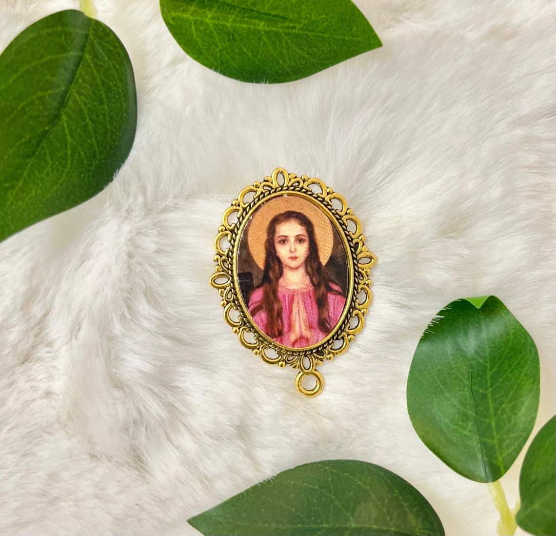 One 1 Saint Philomena Rosary Center Rosary Supply Rosary Centerpiece ...