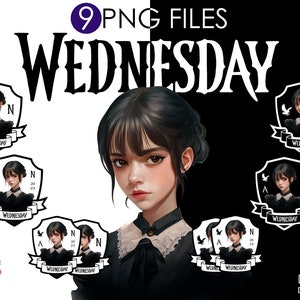 Fan Art Wednesday PNG Bundle, Parody Wednesday Sticker Png Wednesday ...