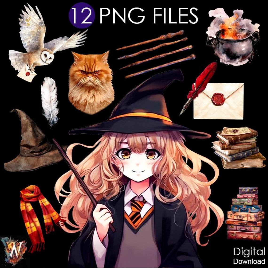 Magic Wizard Stickers, Harry PNG, Hermione Clipart Png, Halloween Shirt ...