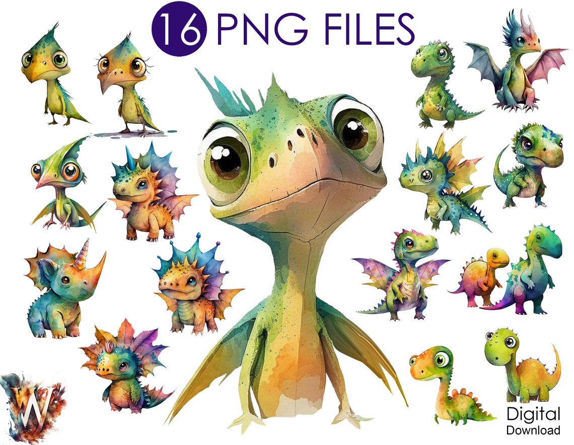 Dinosaurs Bundle PNG Dinosaur Watercolor Clipart Png - Etsy