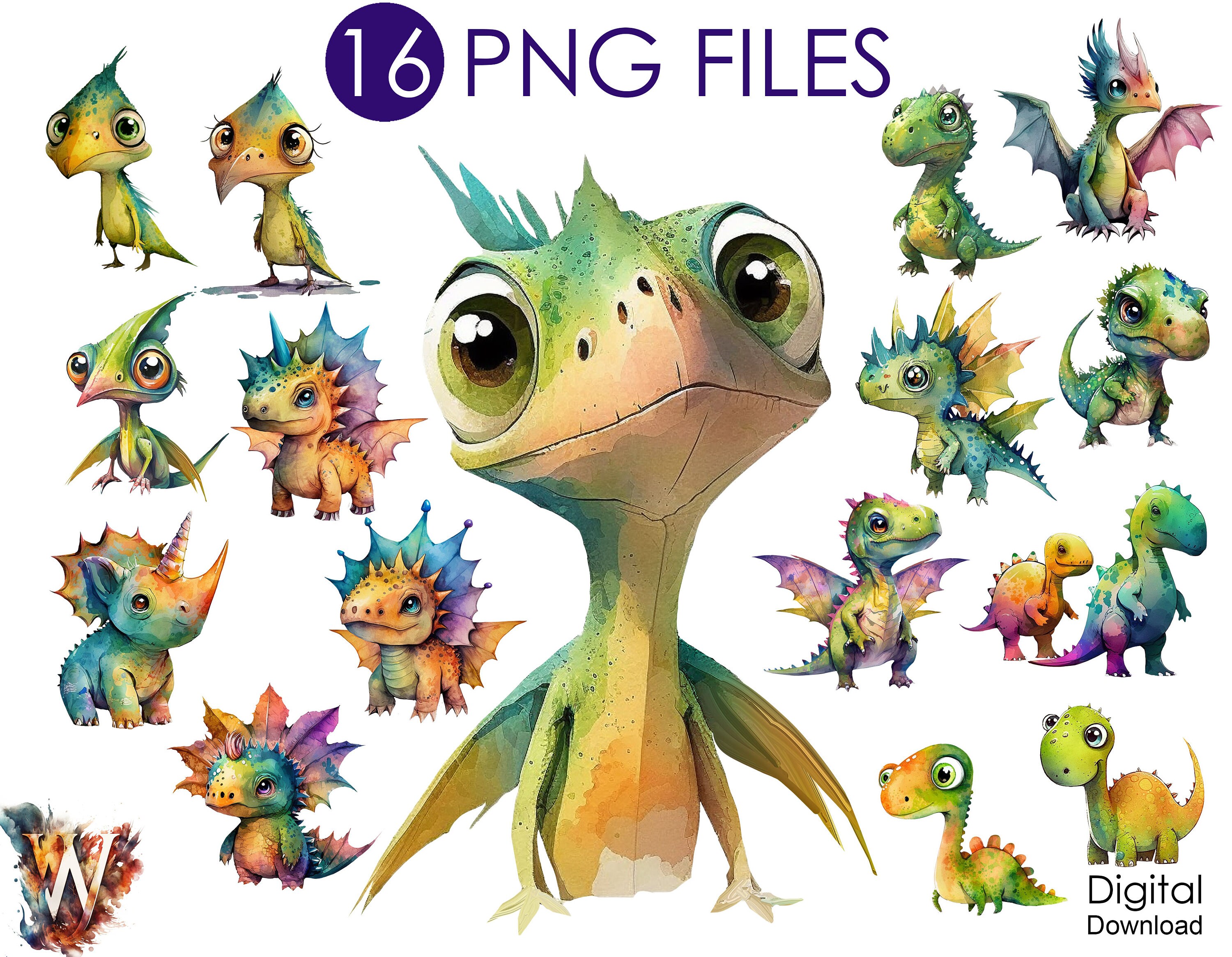 Dinosaurs Bundle PNG Dinosaur Watercolor Clipart Png - Etsy