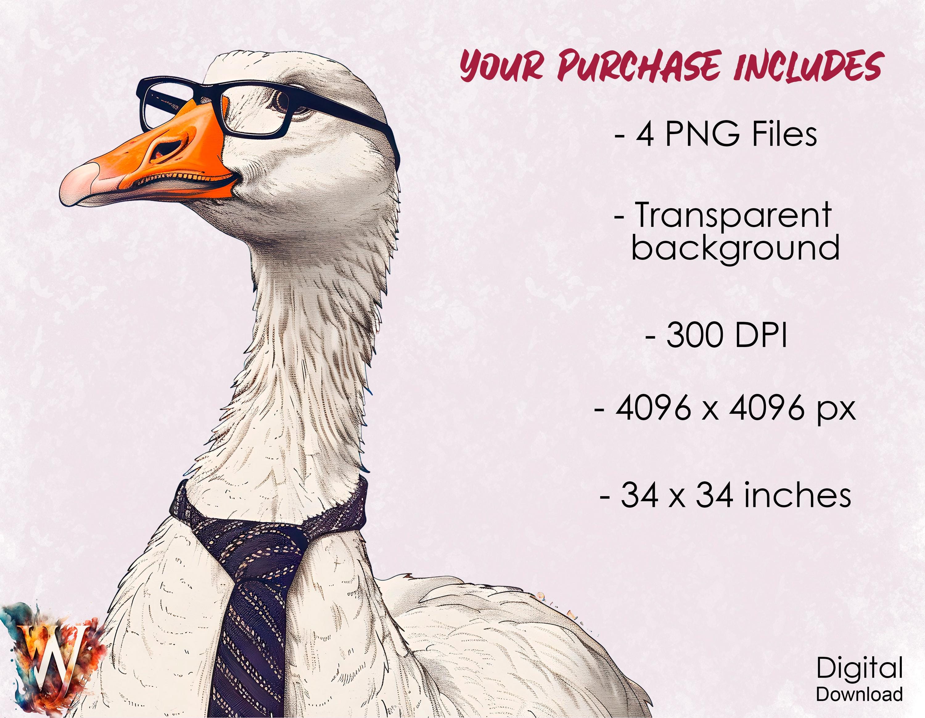Goose Png, Goose Clipart, Goose in Glasses, Goose Watercolor ...