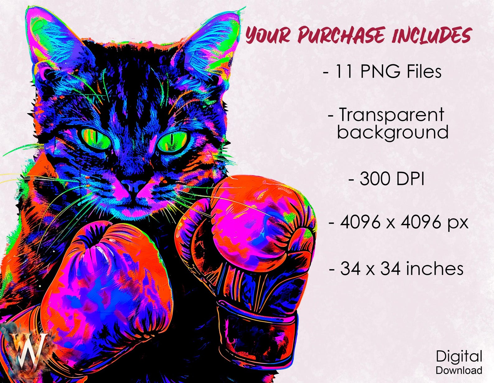 Boxer Cats PNG, Boxing Cat Clipart, Cat Watercolor Clipart, Cute Cat ...