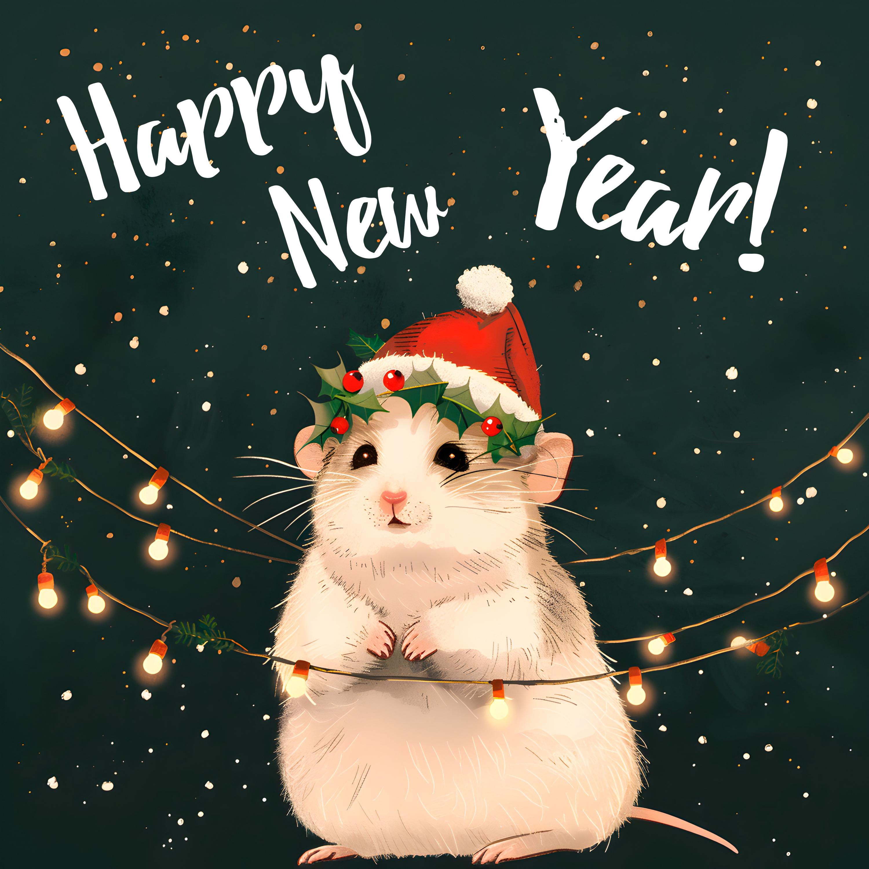 Cute Hamster Clipart, Funny Hamster PNG, Happy New Year, Hamster Watercolor Clipart, Hamster ...
