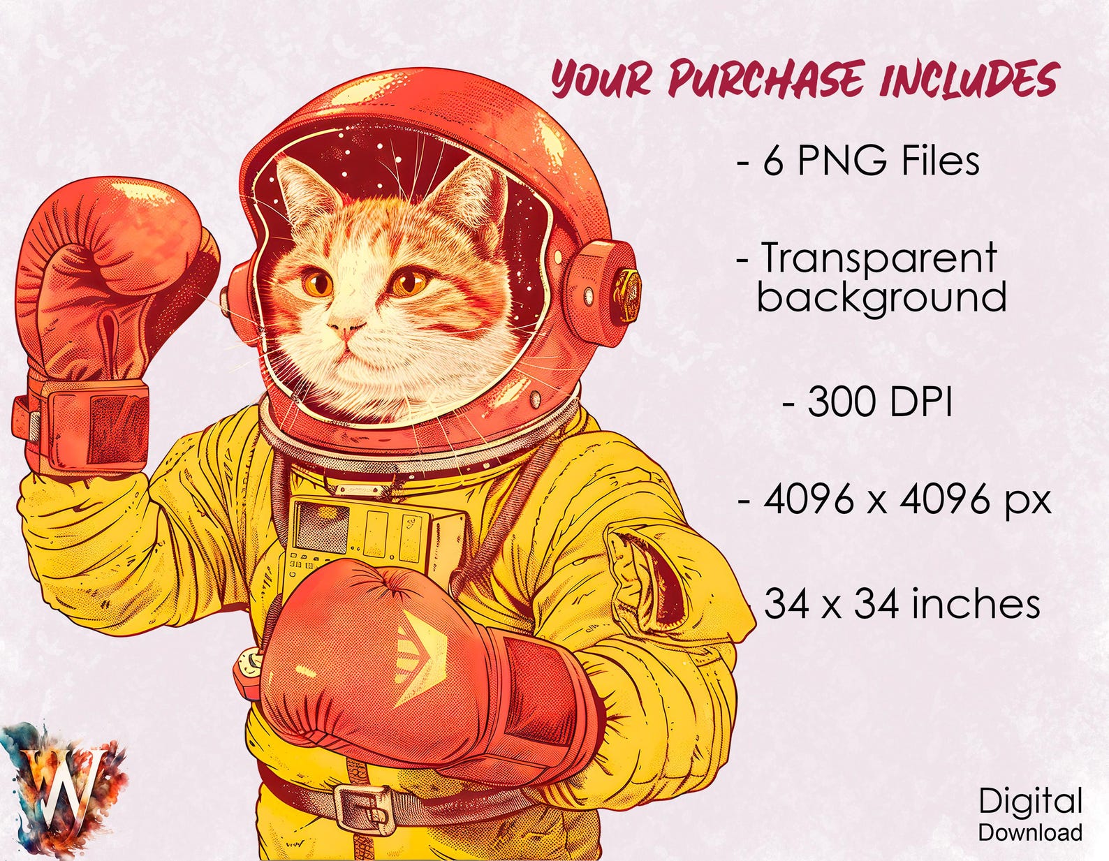 Boxer Cats PNG, Astronaut Clipart, Boxing Cat Clipart, Cat Watercolor ...