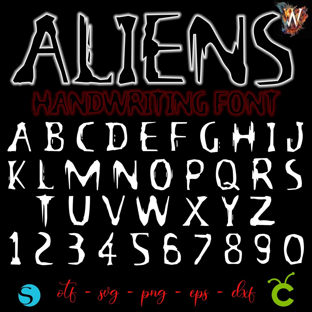 Aliens Font Otf, Gothic Font Svg, Alien Letters Cricut Alien Font Svg ...