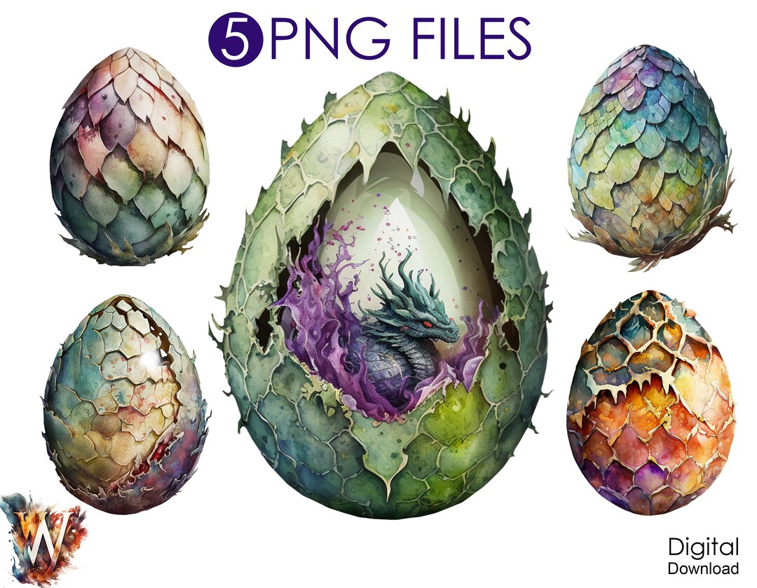 Dragon Egg PNG Easter Eggs PNG Bundle Watercolor Eggs Png Magic Eggs ...