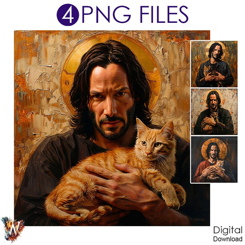 John Wick and Cat Png, Keanu Christ Png, Keanu Saint, John Wick Png ...