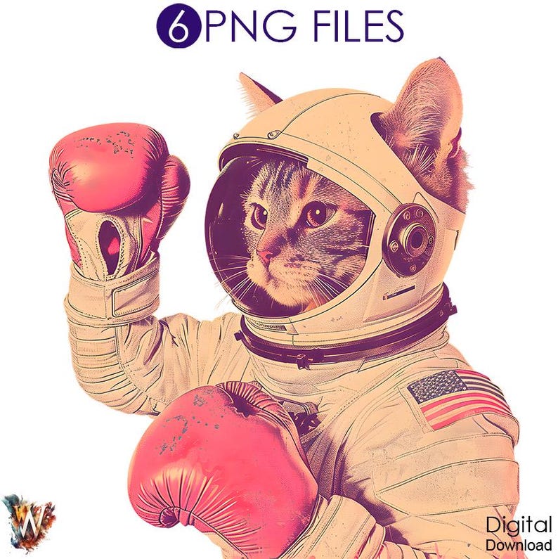 Boxer Cats PNG, Astronaut Clipart, Boxing Cat Clipart, Cat Watercolor ...