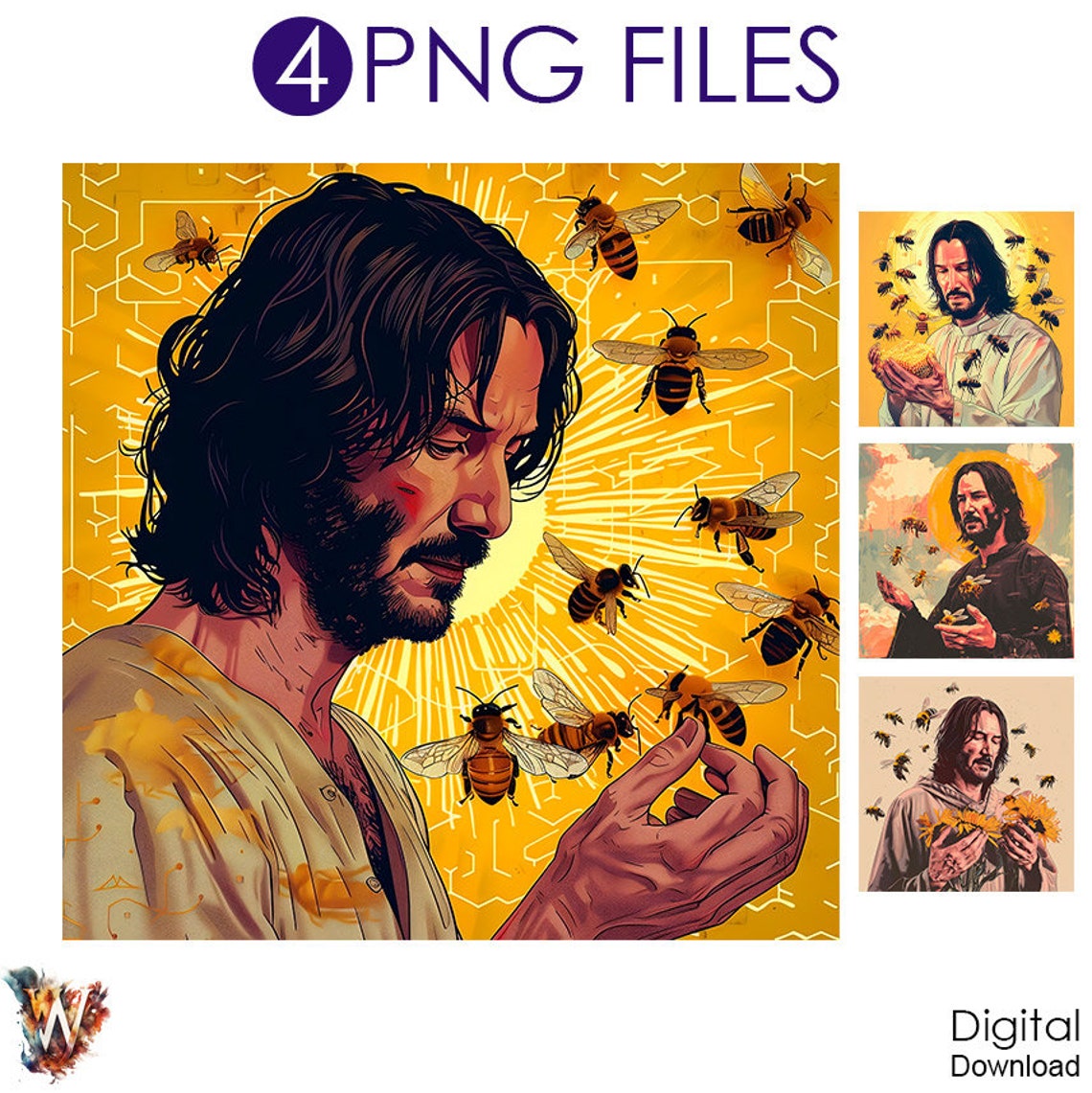 Save the Bees Png, John Wick and Bees Png, Keanu Christ Png, Keanu ...