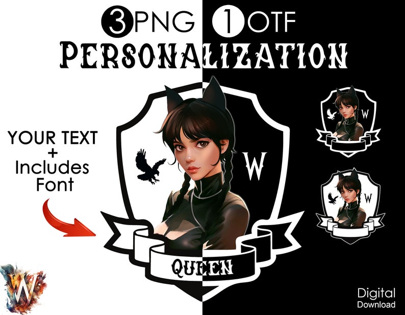 Fan Art Wednesday PNG, Gothic Girl Png, Wednesday Shirt Diy, Wednesday ...