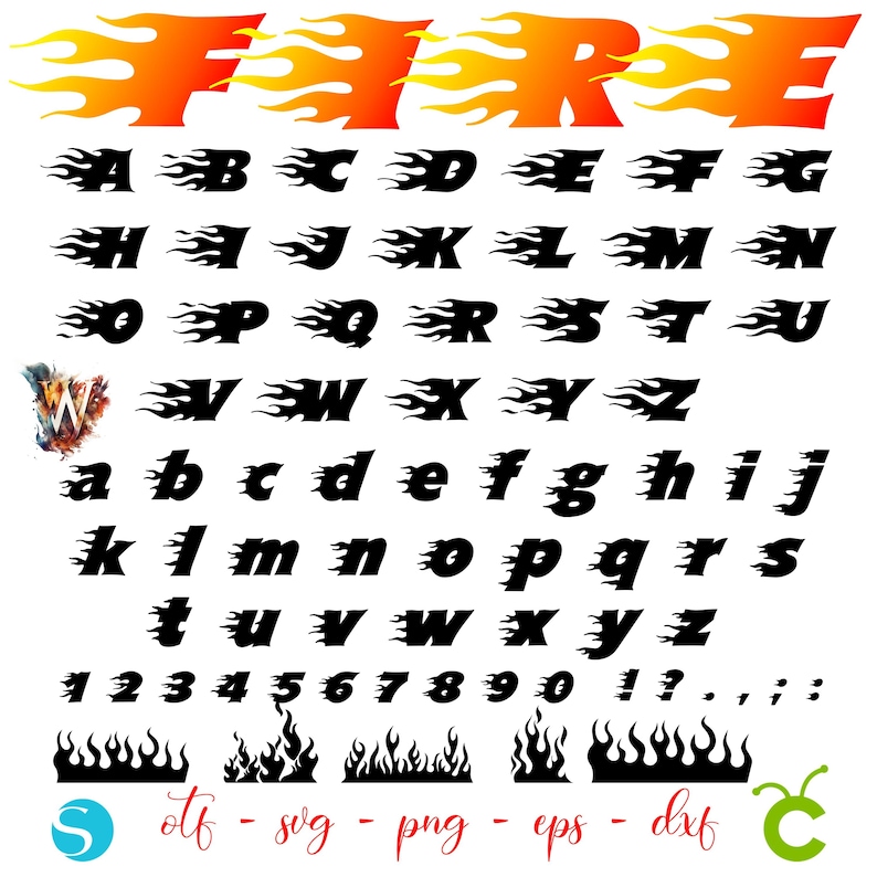 Flame Letters Svg, Flame Svg Letters Cricut Font Svg Flame Numbers Fire ...