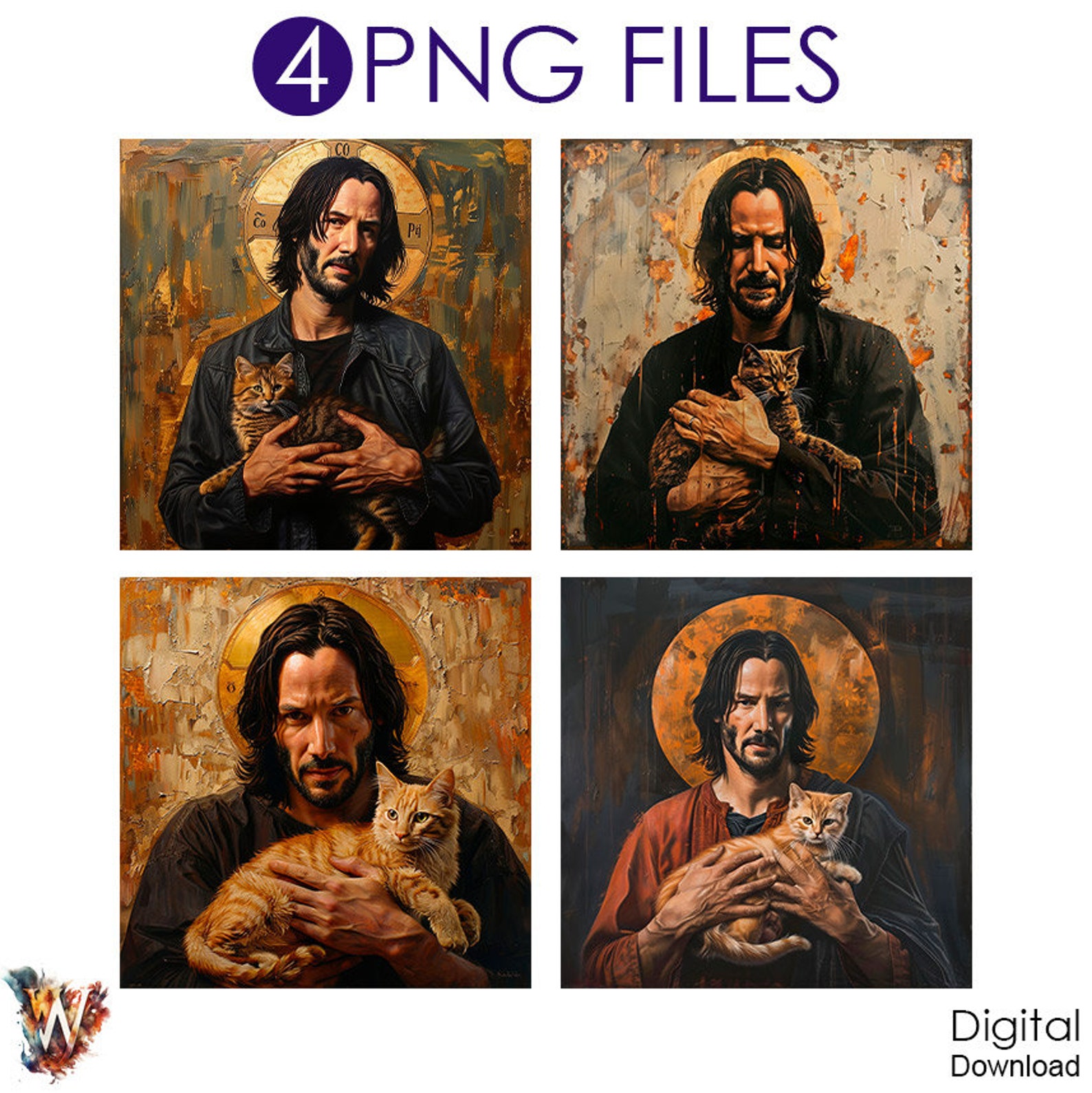 John Wick and Cat Png, Keanu Christ Png, Keanu Saint, John Wick Png ...