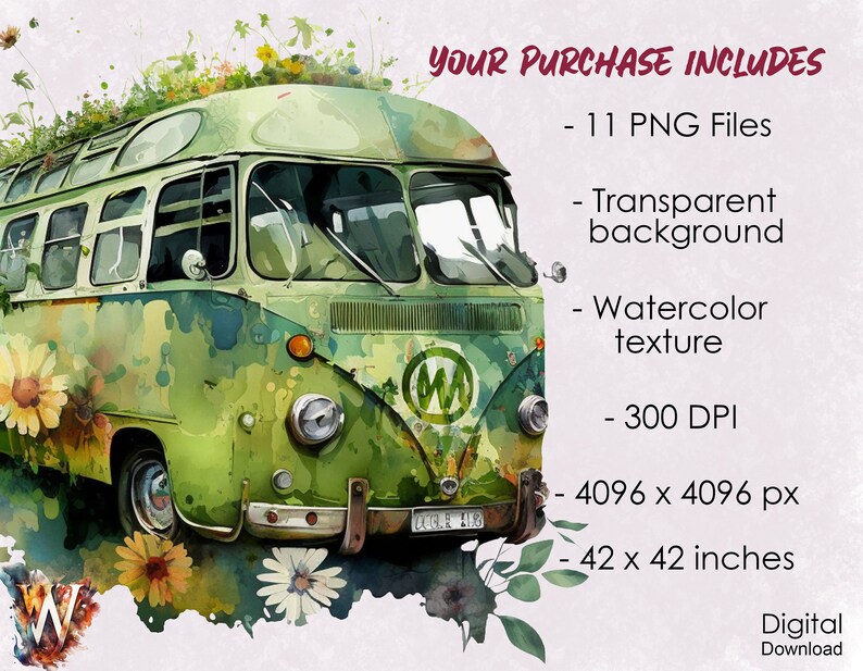 Hippie Bundle, Hippie Bus Png, Hippie Bus Clipart, Hippie Bus Shirt ...