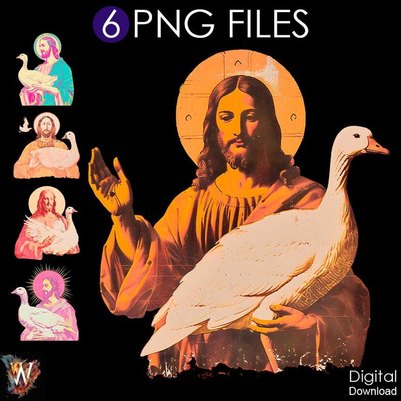 Jesus and Goose Clipart, Silly Goose Png, Jesus Png, Religion Clipart ...