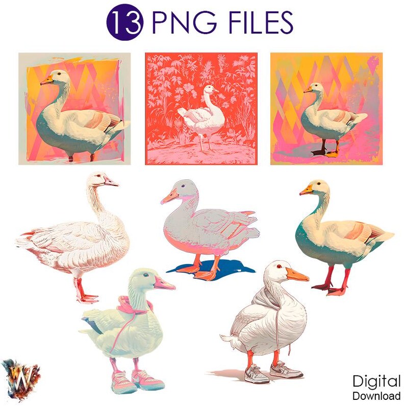 Cute Goose Poster, Silly Goose Wall Art, Goose Png, Goose Clipart ...