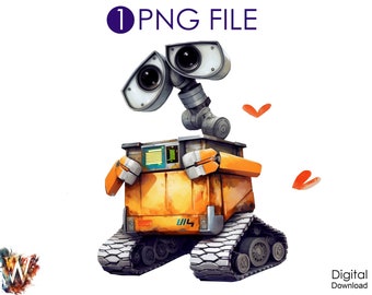Wall-e PNG, Watercolor Wall-e Clipart Png, Wall-e Shirt Diy, Wall-e ...