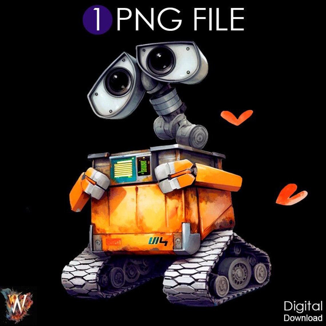 Wall-e PNG, Watercolor Wall-e Clipart Png, Fan Art Wall-e Shirt Diy ...