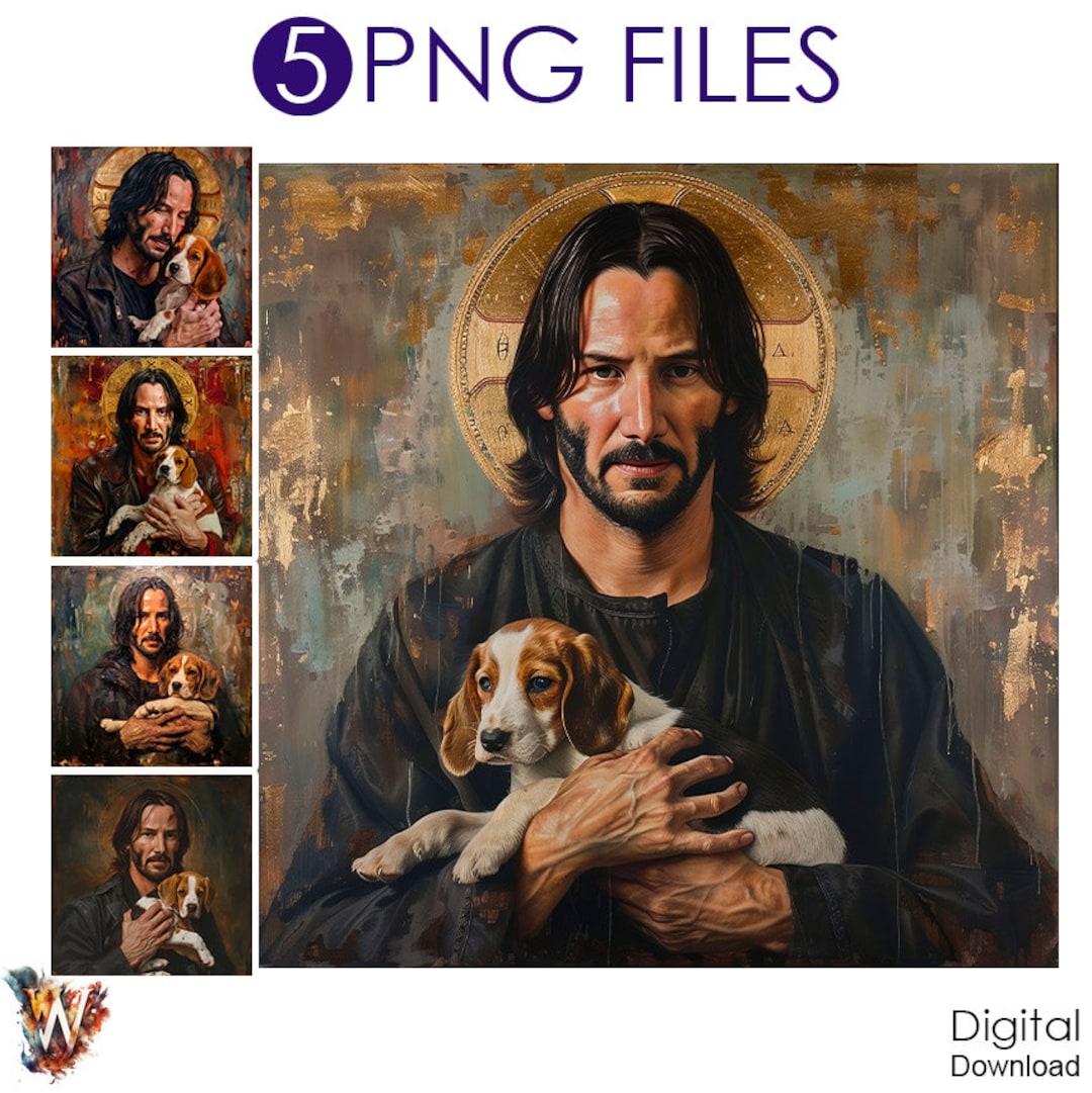 John Wick Png, Watercolor Fan Art John Wick and Dog, BABA YAGA Png ...