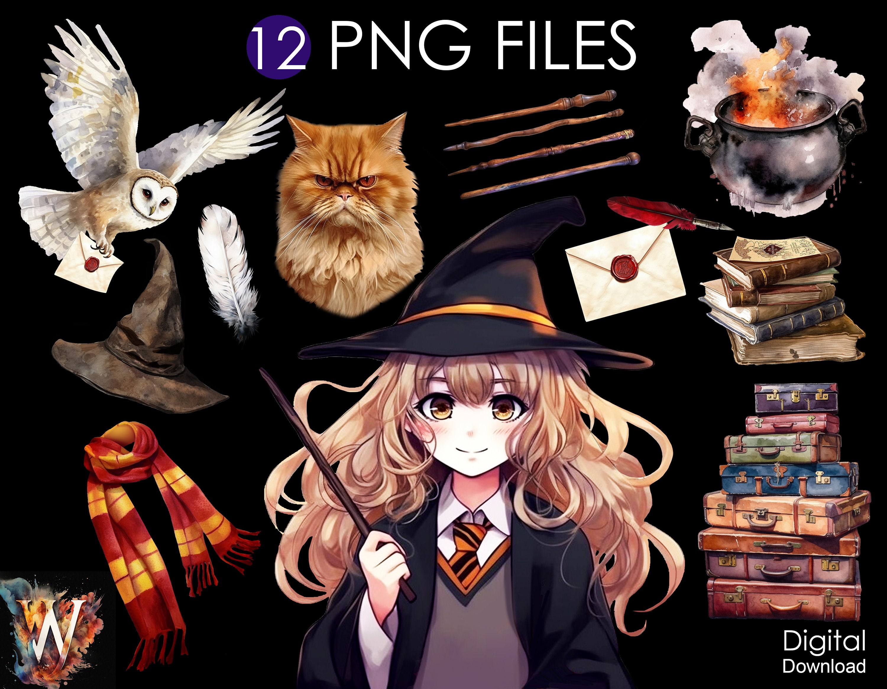 Magic Wizard Stickers, Harry PNG, Hermione Clipart Png, Halloween Shirt ...